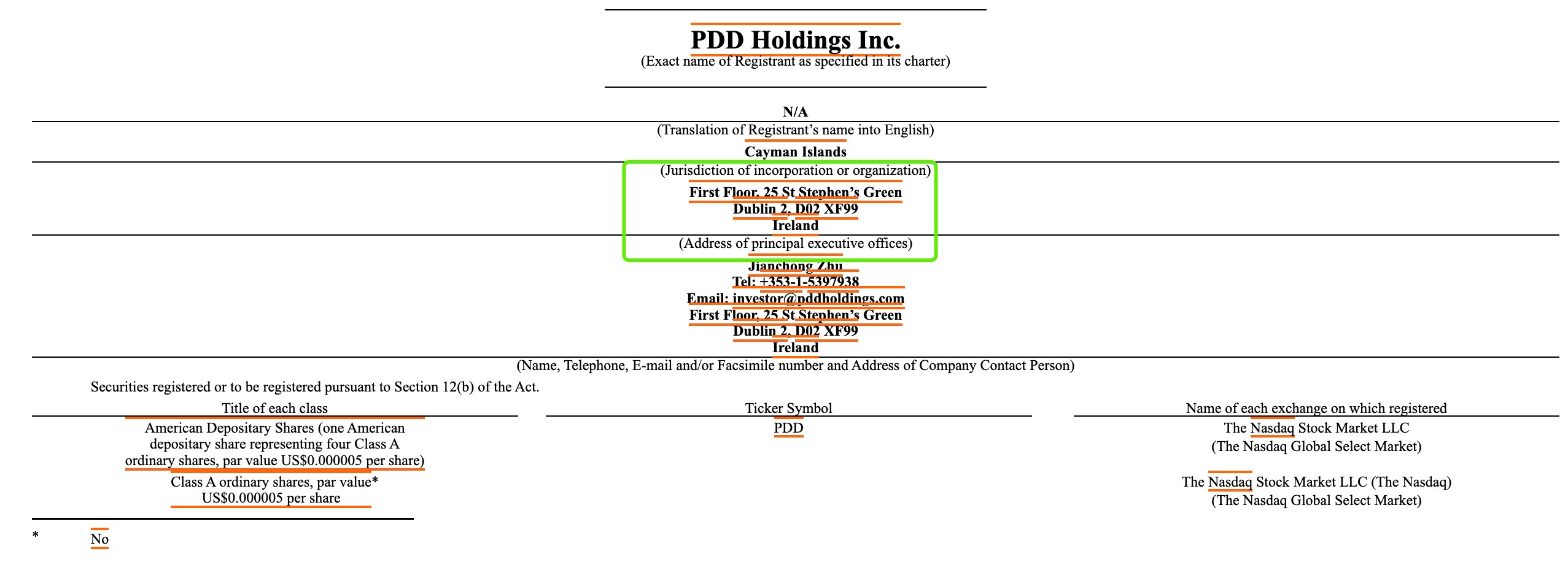拼多多(PDD.US)将总部从中国迁至爱尔兰